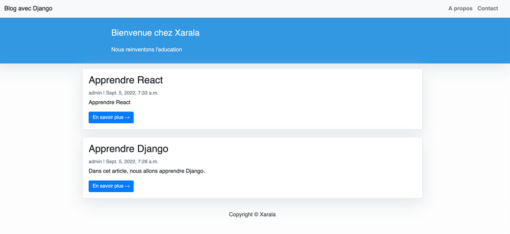 Créer une application de blog avec Django et Bootstrap