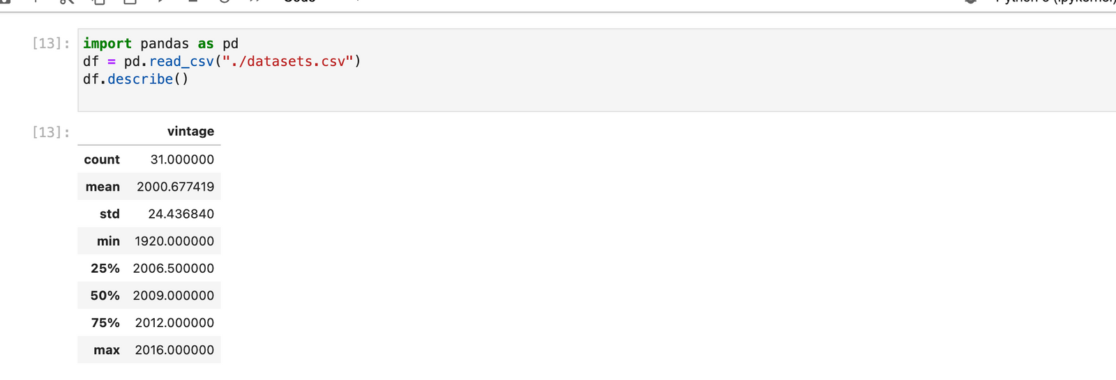 Installation et utilisation de Pandas